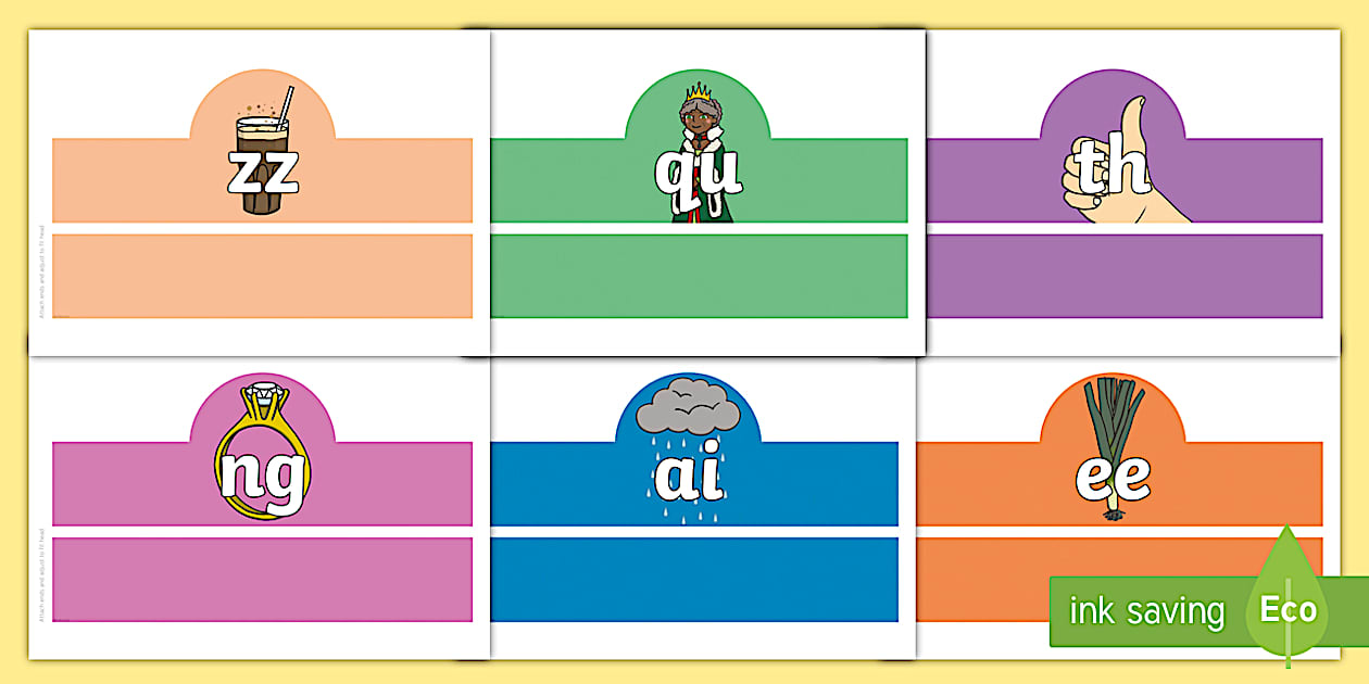 Phase 3 Digraph Headbands (teacher made) - Twinkl