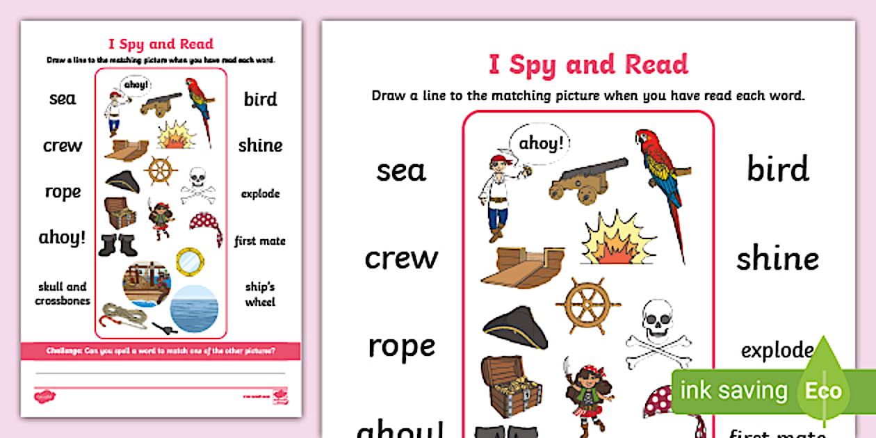 Pirates I Spy and Read Phase 5 Phonics Activity - Twinkl