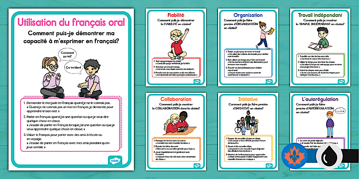 Ontario Learning Skills Primary Poster Pack Francophone