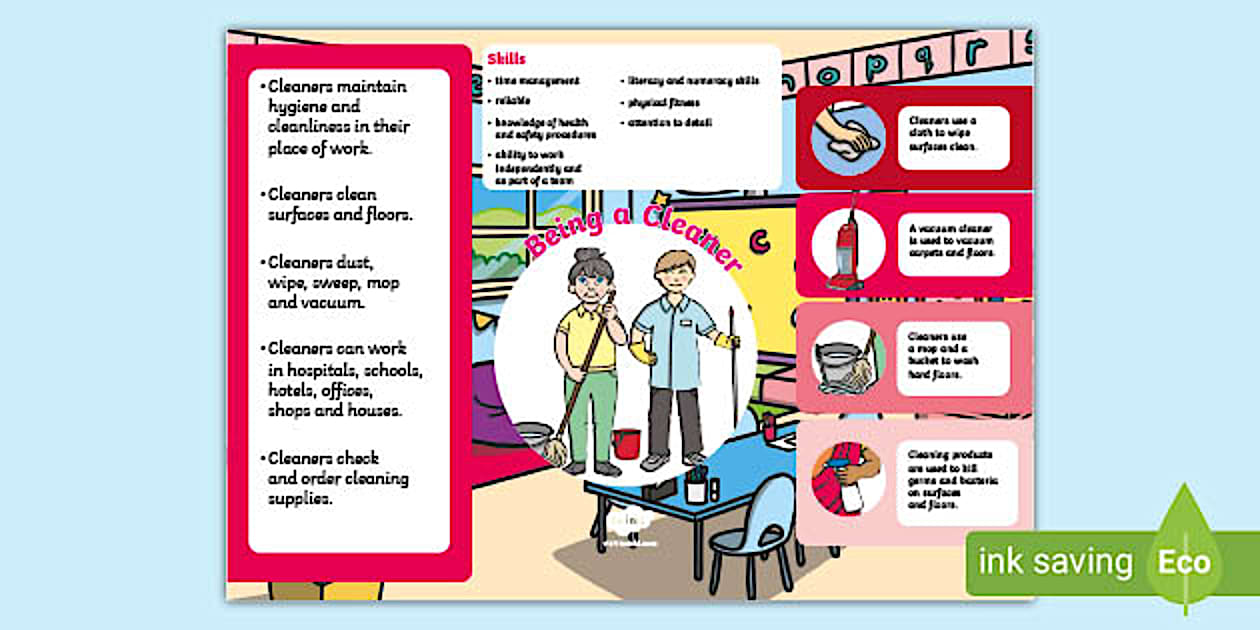 Being a Cleaner Display Poster (teacher made) - Twinkl