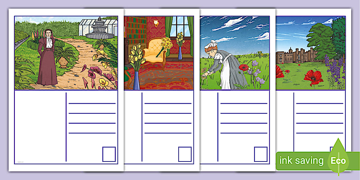 Victorian Flower Postcards | Twinkl | KS2 | Stationery
