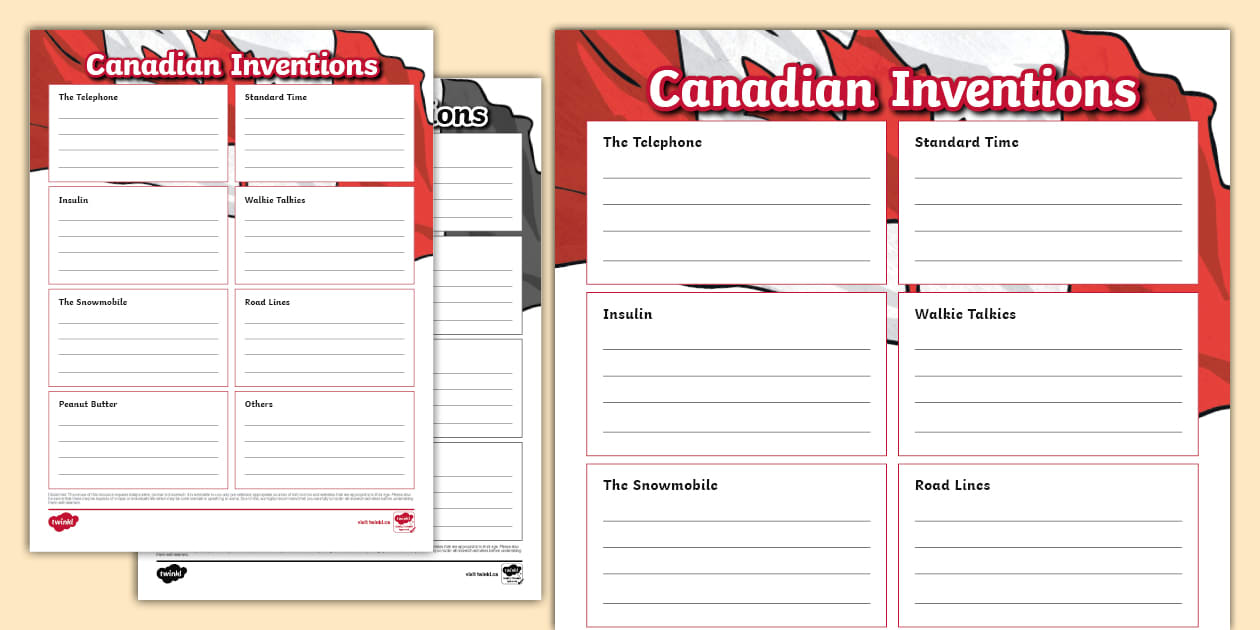 Canadian Inventions Fact File Template