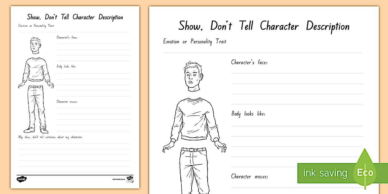 Show, Don't Tell Sentences Worksheet / Worksheet - Twinkl