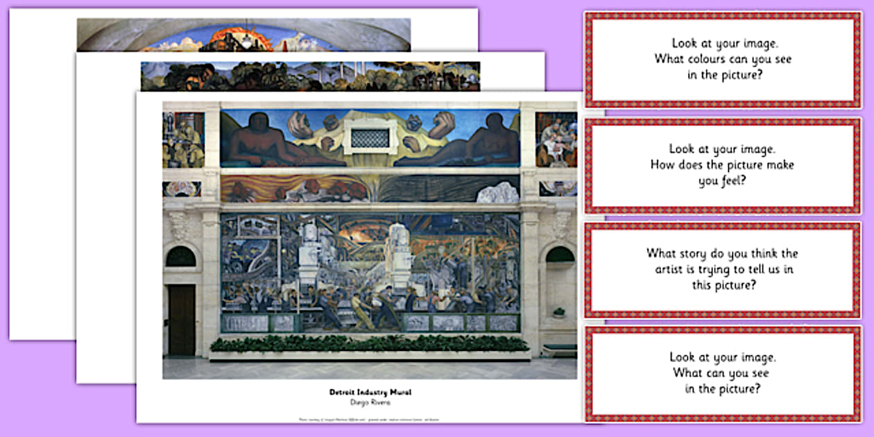 Cursive Diego Rivera Photopack and Prompt Questions - Twinkl
