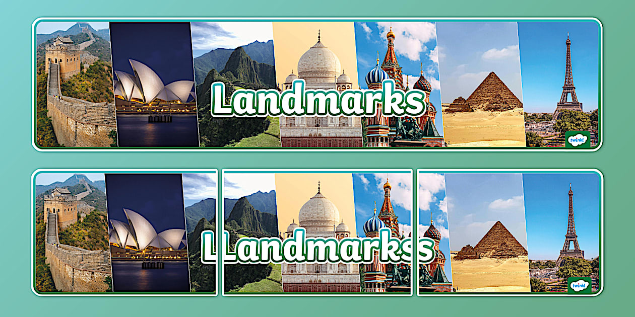 Landmarks Photo Display Banner (teacher made) - Twinkl