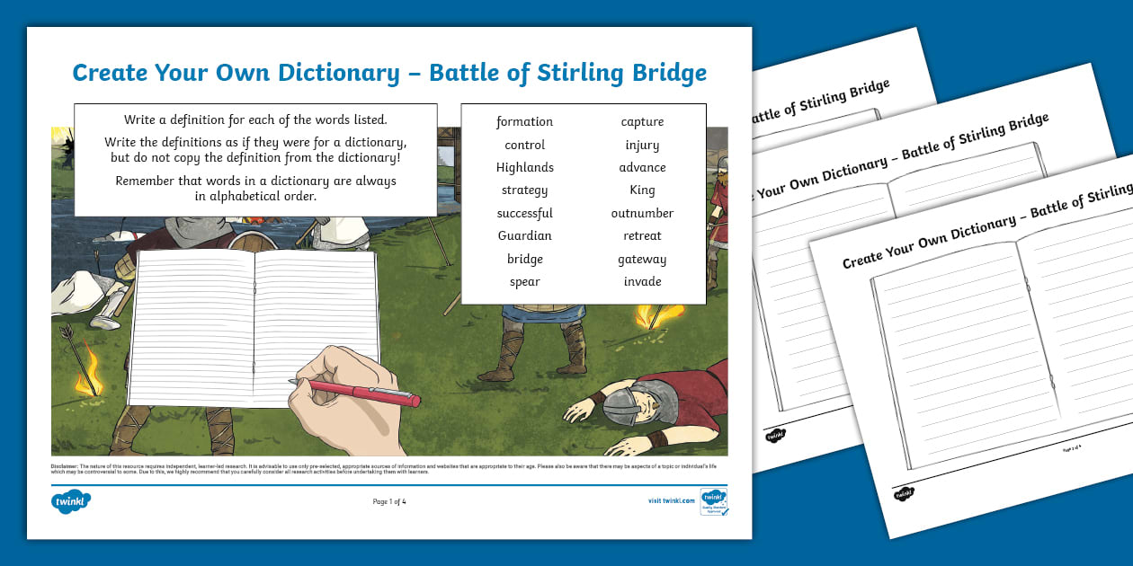 Battle of Stirling Bridge Create Your Own Dictionary