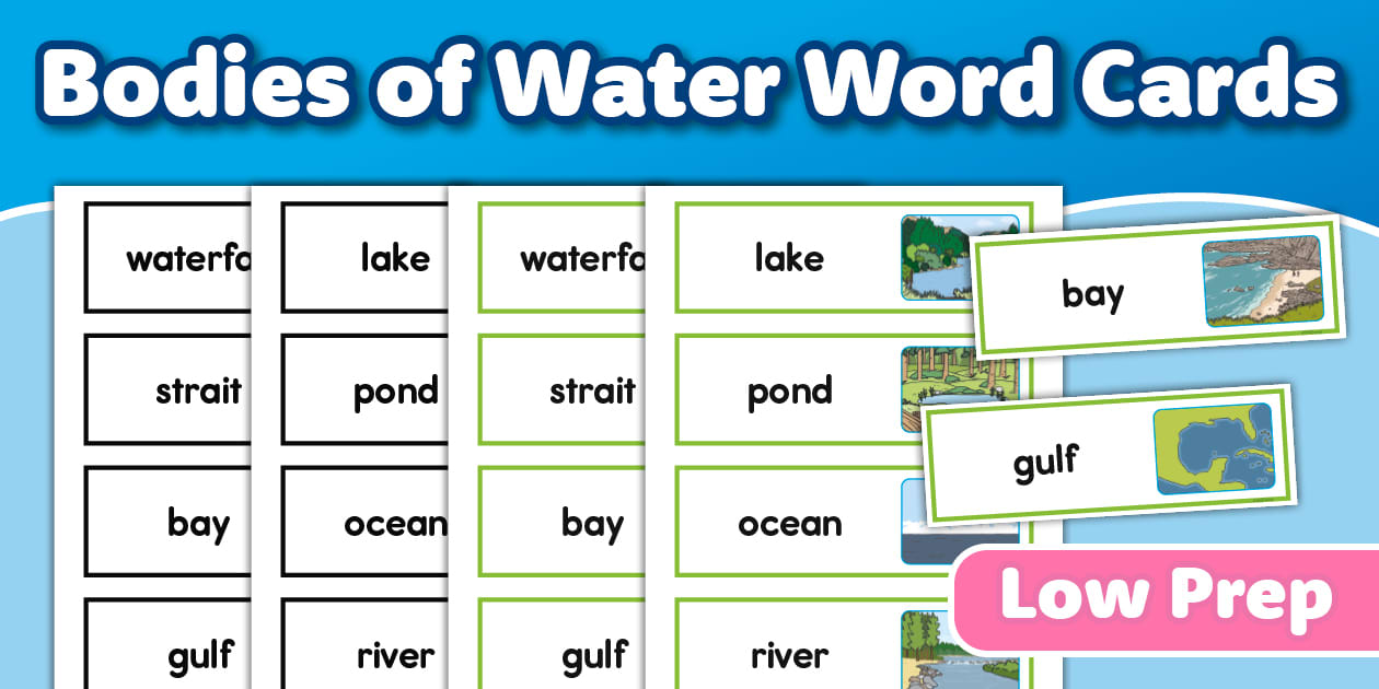 Bodies of Water Word Cards