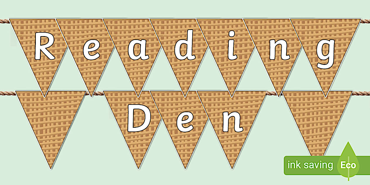 Reading Den Hessian-Themed Display Bunting,Reading Den