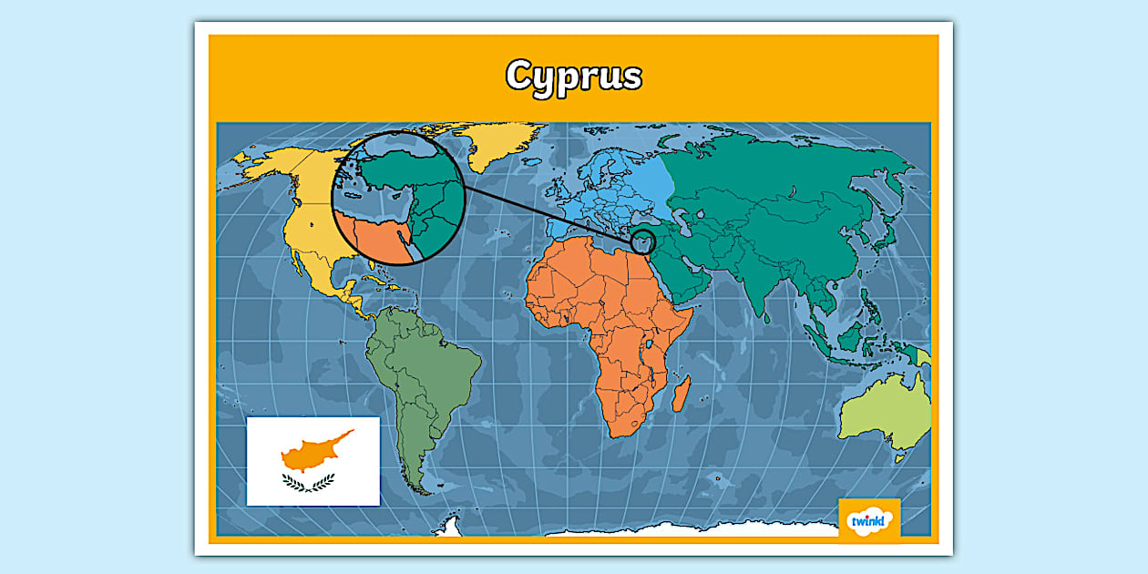 Map of Where Cyprus Is Display Poster (Teacher-Made)