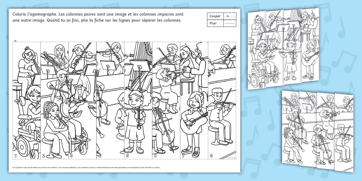 Agamographe à colorier : Les instruments de musique