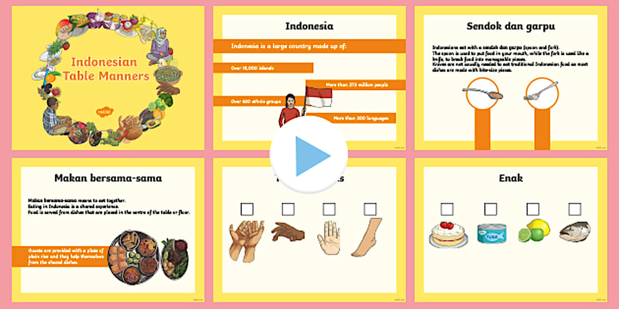 Indonesian Table Manners (teacher made) - Twinkl