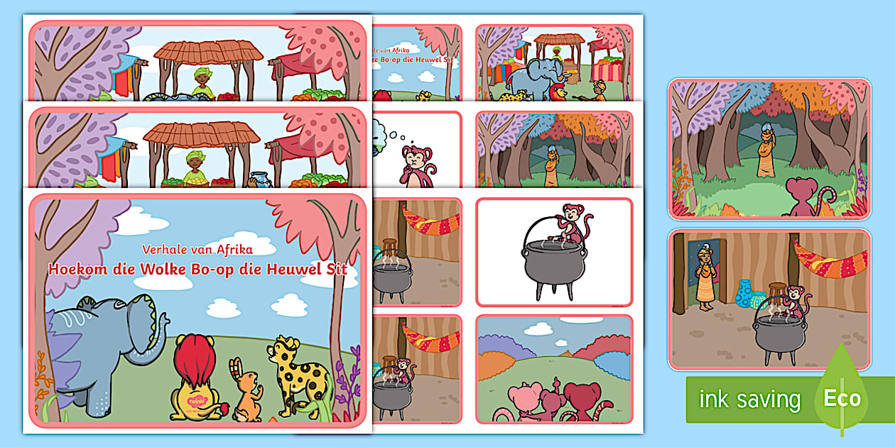 Hoekom die Wolke Bo Op die Heuwel Sit Storiekaarte - Twinkl