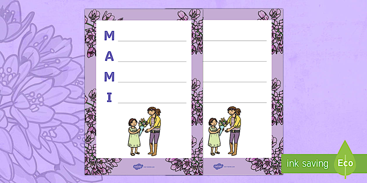 Sul y Mamau 2 Cerdd Acrostig (professor feito) - Twinkl