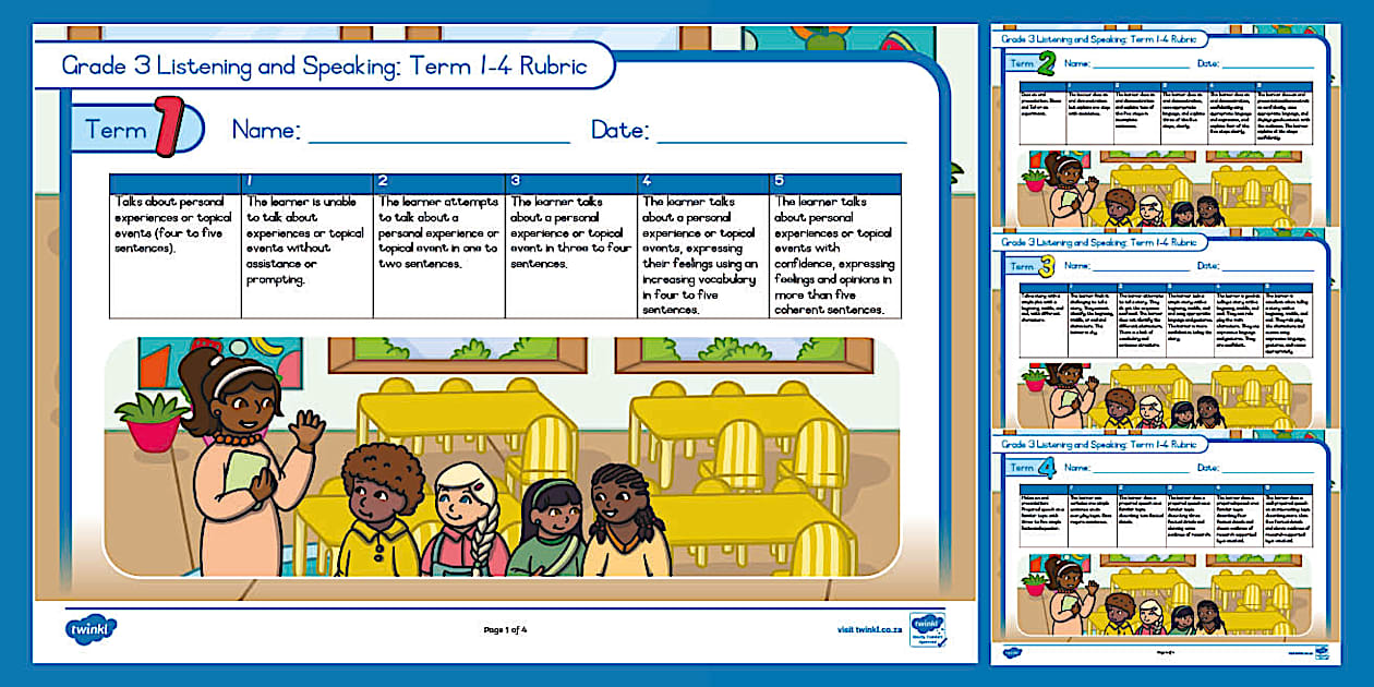 Grade 3: Listening and Speaking: Term 1-4 Rubric