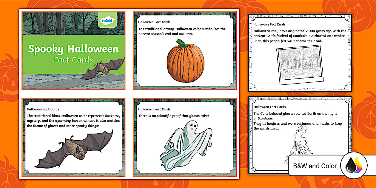 Spooky Halloween Fact Cards for 3rd-5th Grade (teacher made)