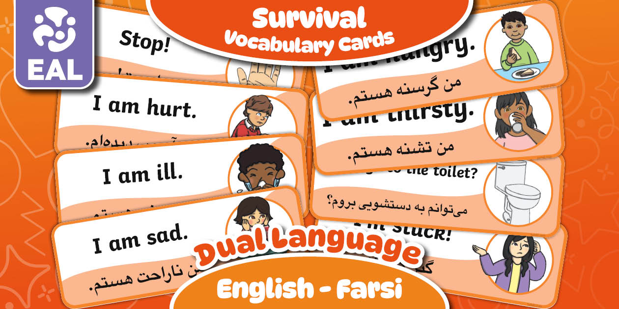 EAL Survival Vocabulary Cards English / Farsi