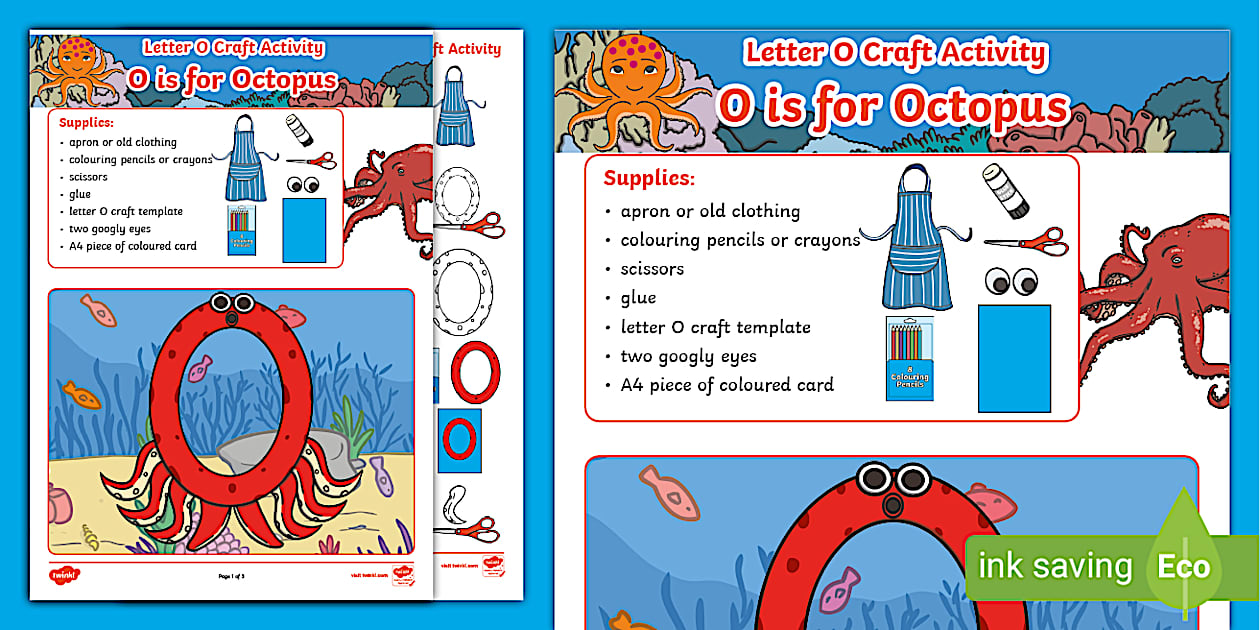 Letter O Craft - O is for Octopus (teacher made) - Twinkl