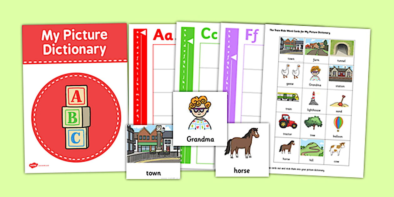 The Train Ride Word Card and Picture Dictionary Set - dictionary