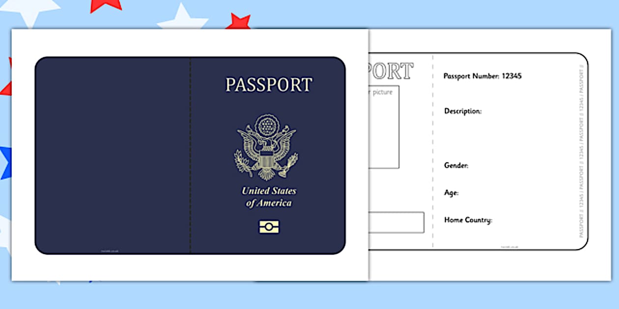 United States of America Passport Template (teacher made)