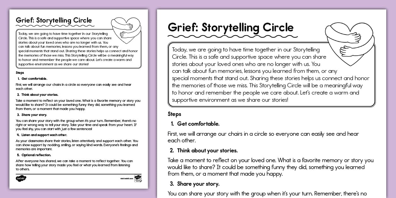 Grief: Storytelling Circle Activity (Teacher-Made) - Twinkl