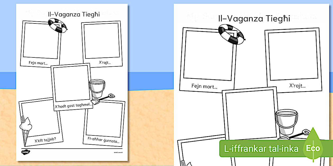 Attività tal-Kitba: Ritratt tal-Vaganzi tas-sajf Tiegħi