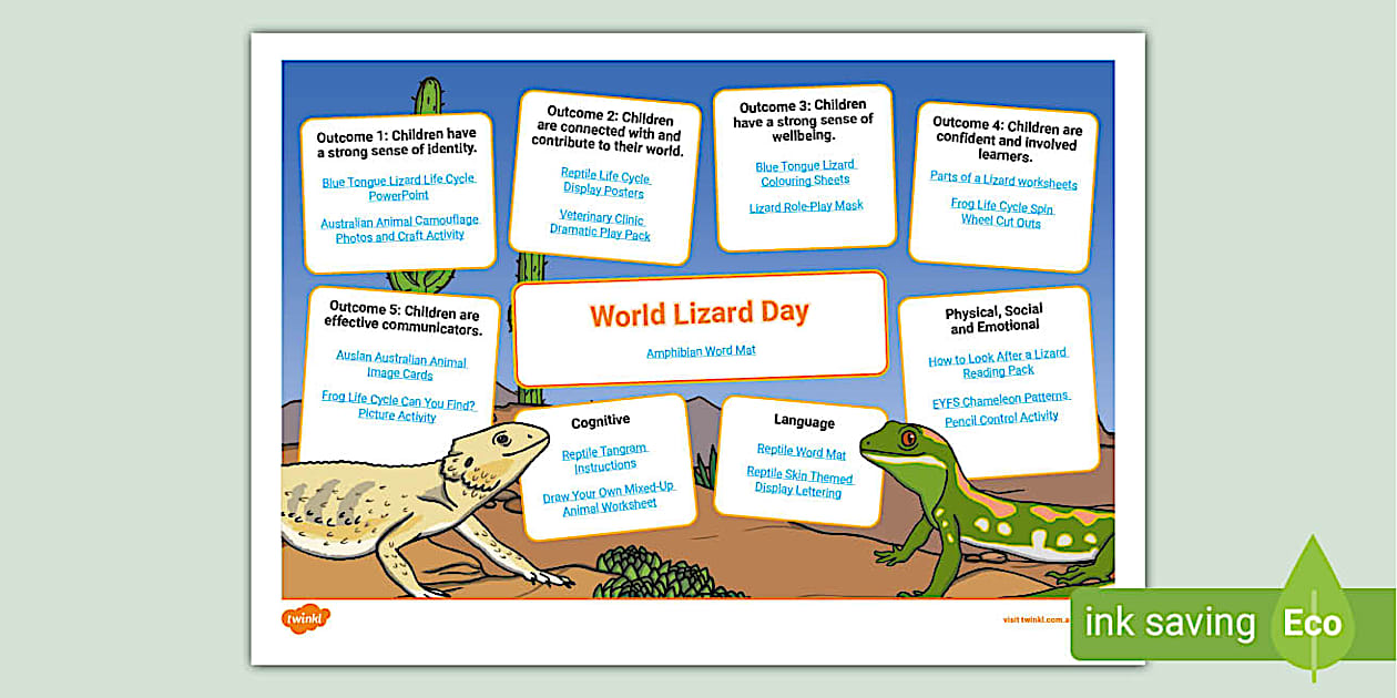 World Lizard Day Topic Planner (Teacher-Made) - Twinkl