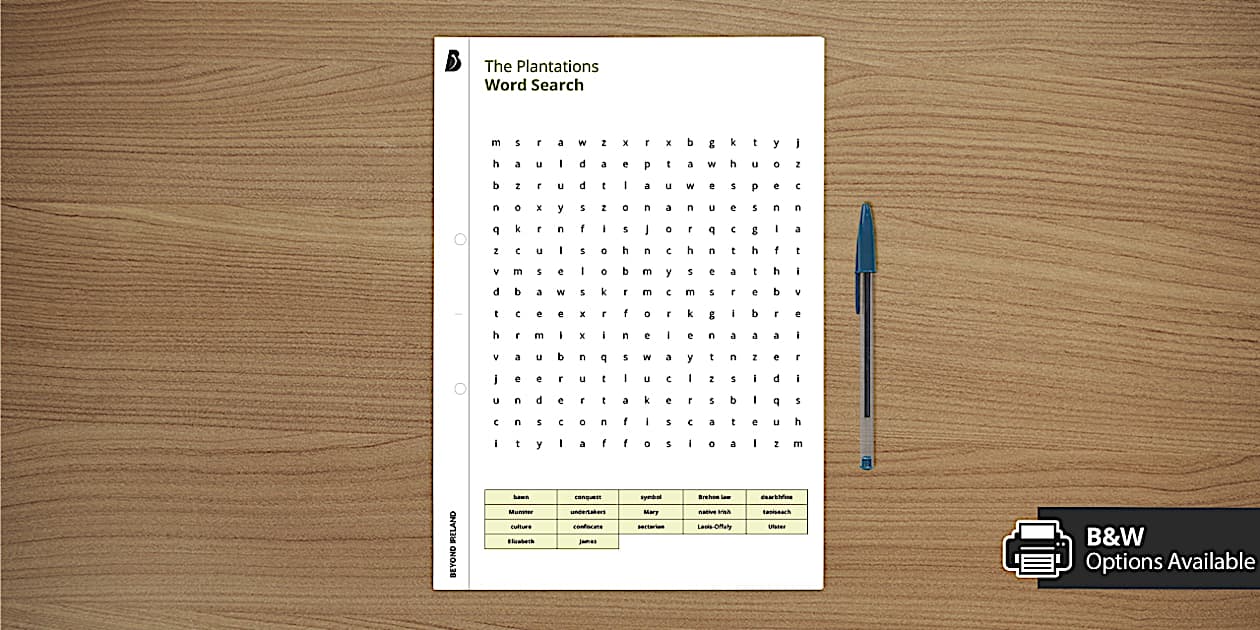 The Plantations Word Search