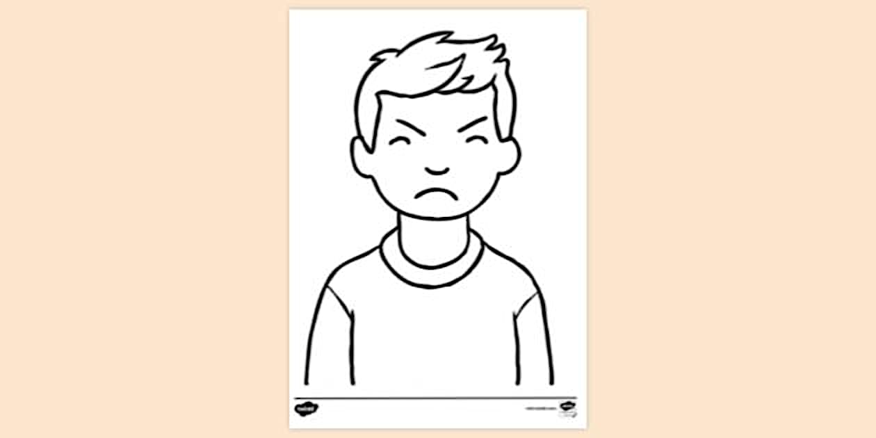 Angry Boy Colouring | Colouring Sheet (teacher made)