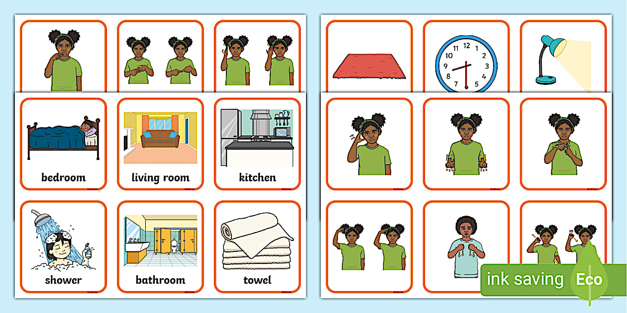 Auslan Around the House Matching Cards (Teacher-Made)