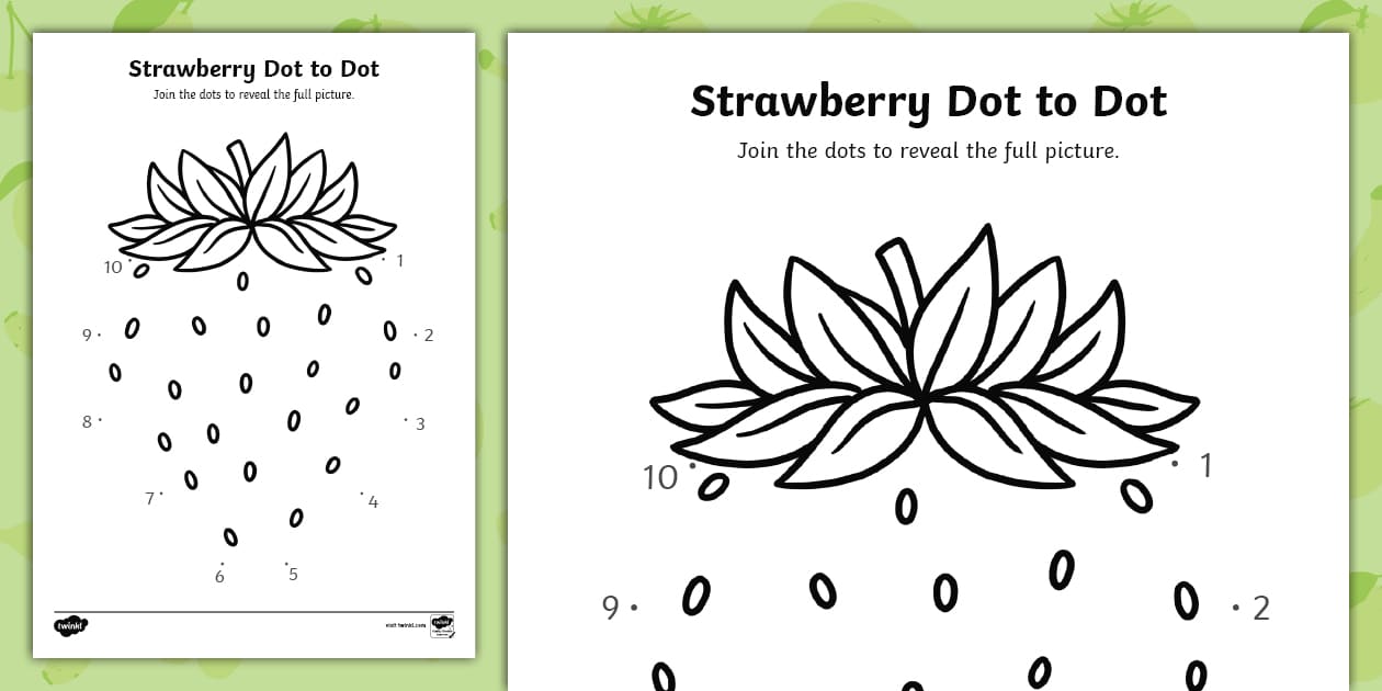 Strawberry 1-10 Dot-to-Dot Activity Sheet (teacher made)