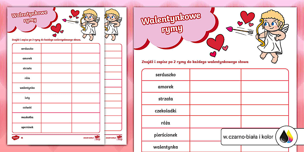 Walentynkowe rymy | Dopisz rym do podanego słowa | Poezja