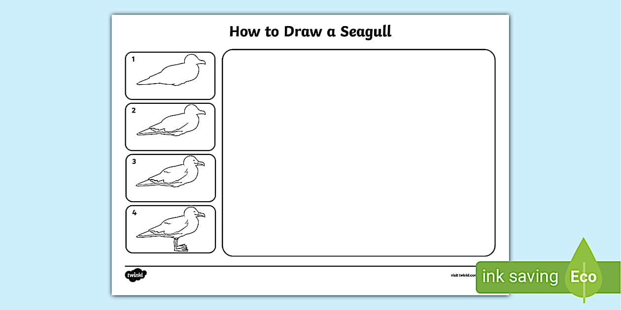 How to Draw a Seagull Activity | Learning To Draw | Twinkl