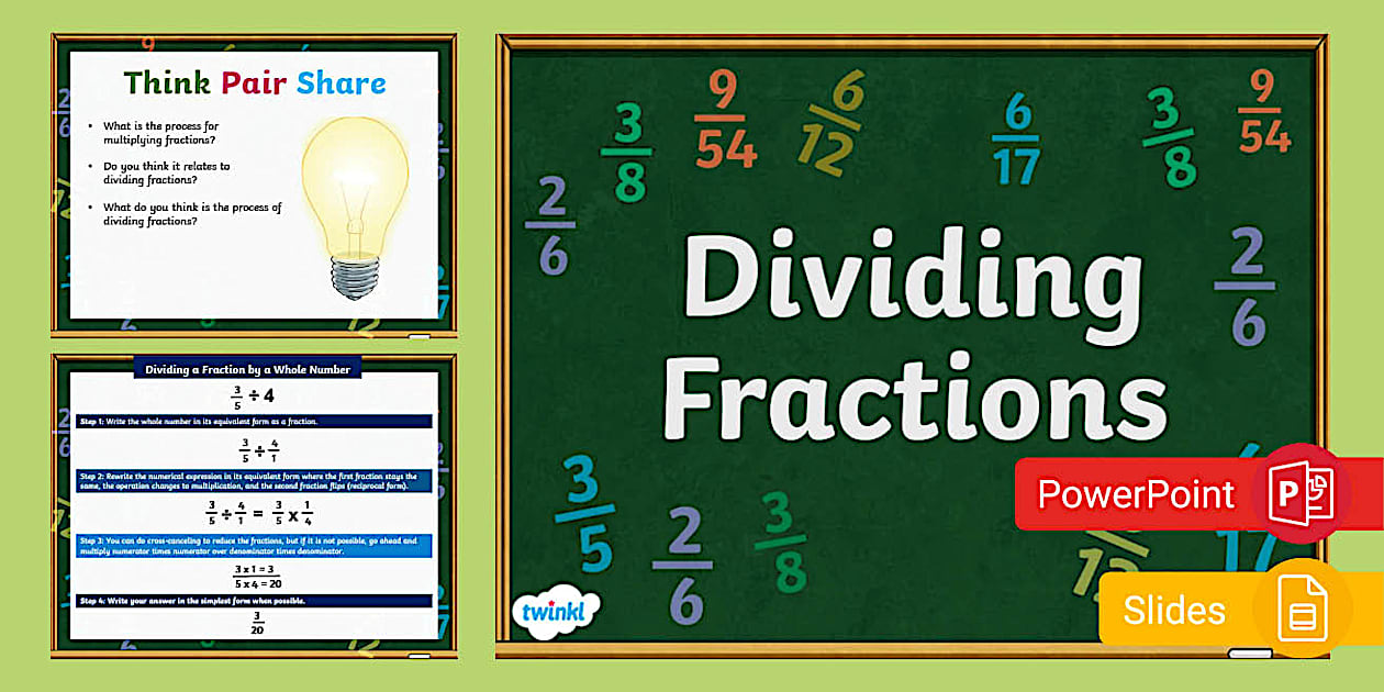 Seventh Grade Dividing Fractions PowerPoint and Google Slide