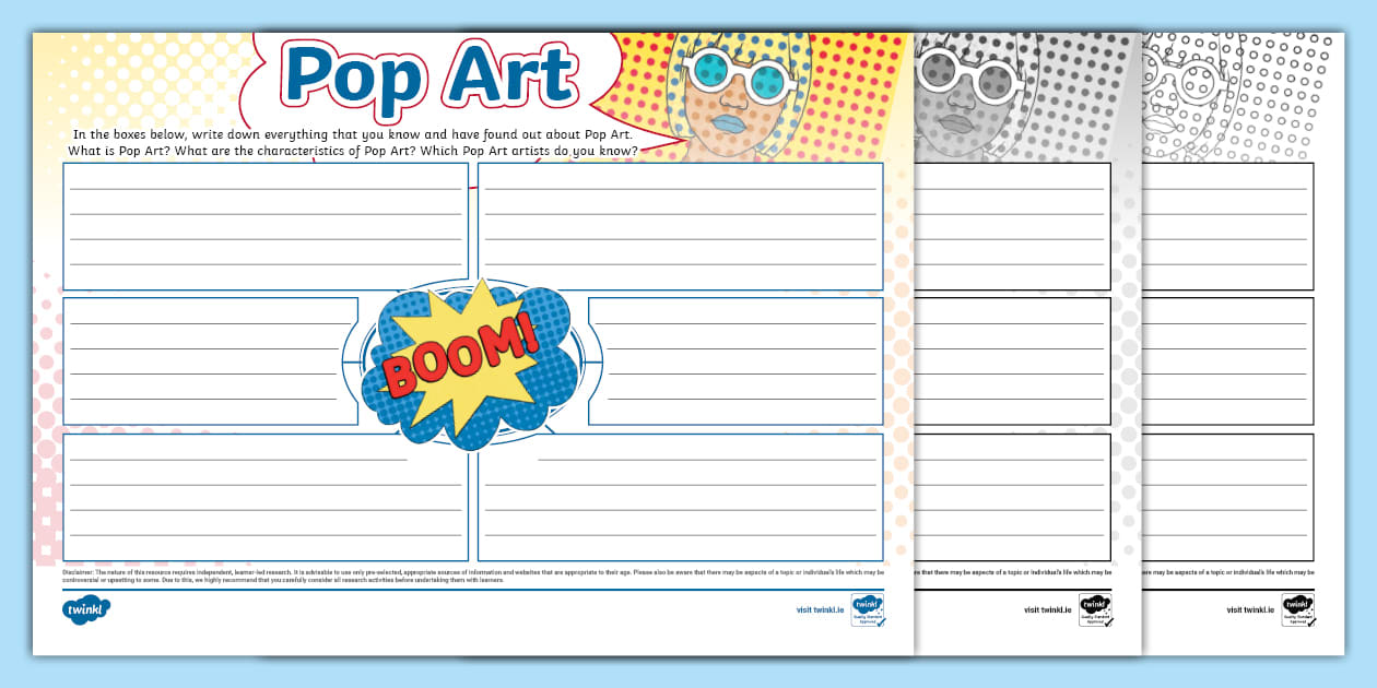 Pop Art Movement Mind Map - Twinkl Ireland (teacher made)