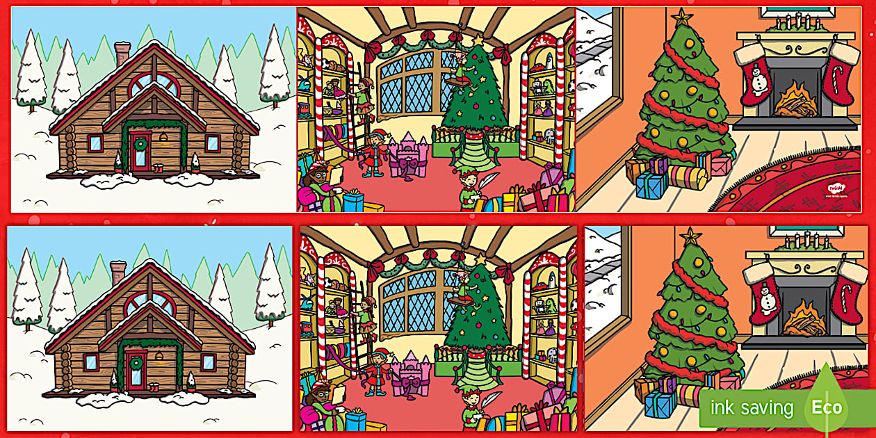 Christmas Workshop Small World Santa Background Paper - EYLF