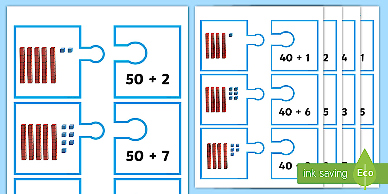 Place Value 2-Piece Jigsaw Cut-Outs (teacher made) - Twinkl