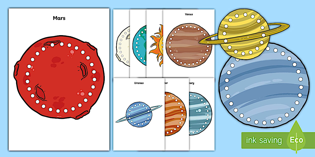 Space Fine Motor Lacing Cards (Teacher-Made) - Twinkl