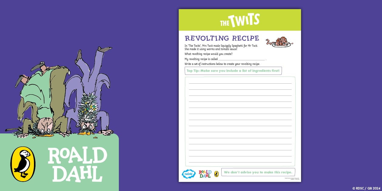 FREE! - The Twits: Revolting Recipe Activity [Ages 7-9]