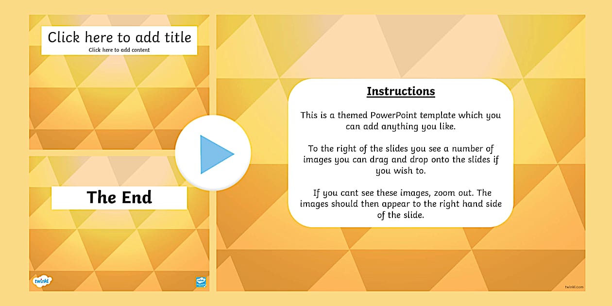 Editable Gold PowerPoint Background Template | Twinkl | KS1