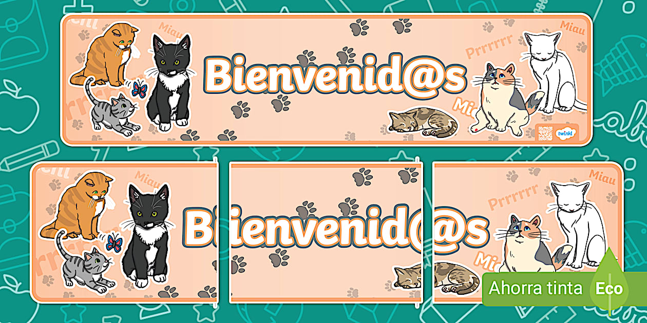Cartel Bienvenida con gatitos