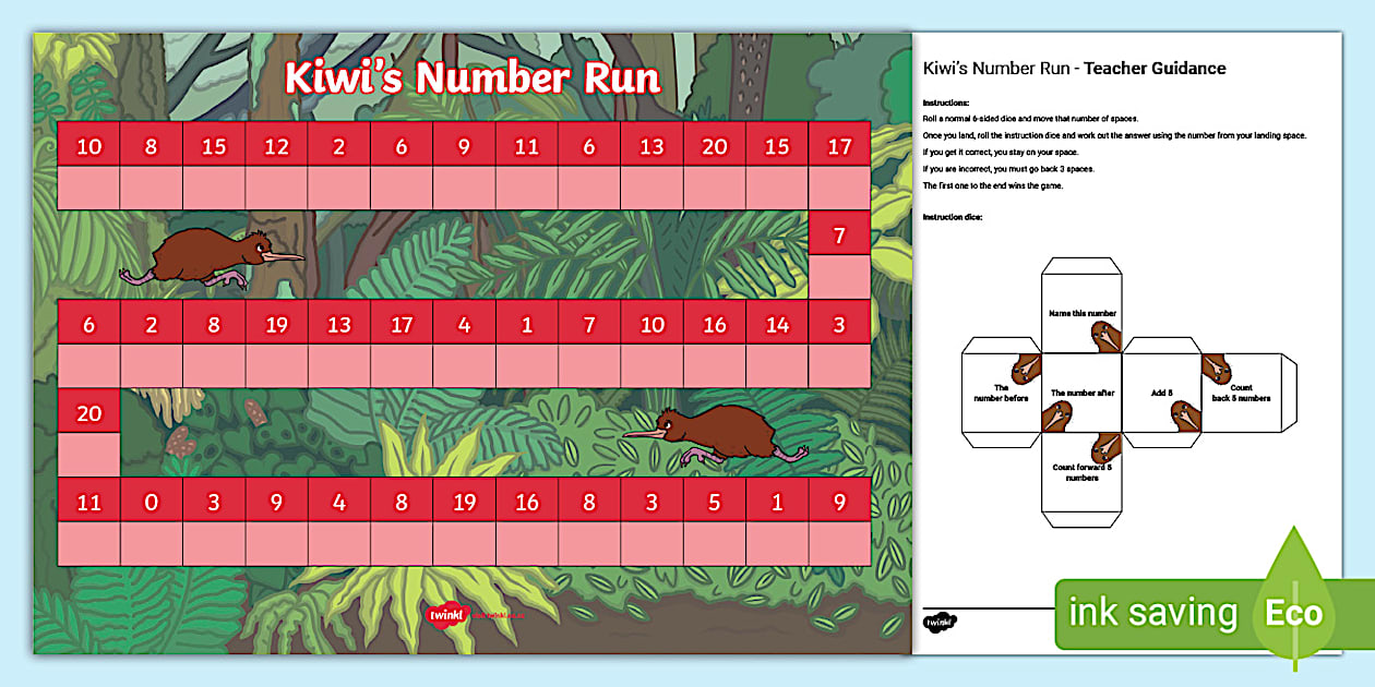 Kiwi's Number Run (teacher made) - Twinkl