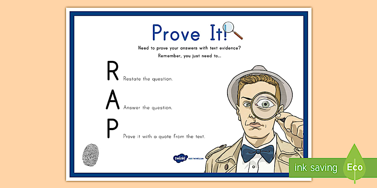 Prove It! Text Evidence Display Poster (teacher made)