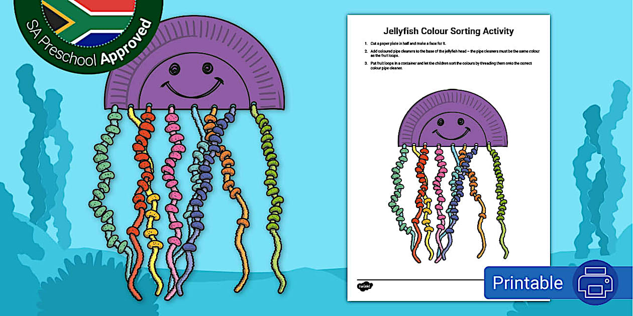 Under the Sea - Jellyfish Colour Sorting Activity - Twinkl