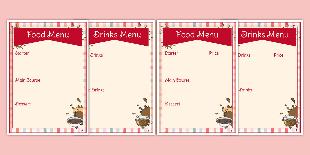 Gingerbread Christmas Themed Mud Cafe Menu Writing Template