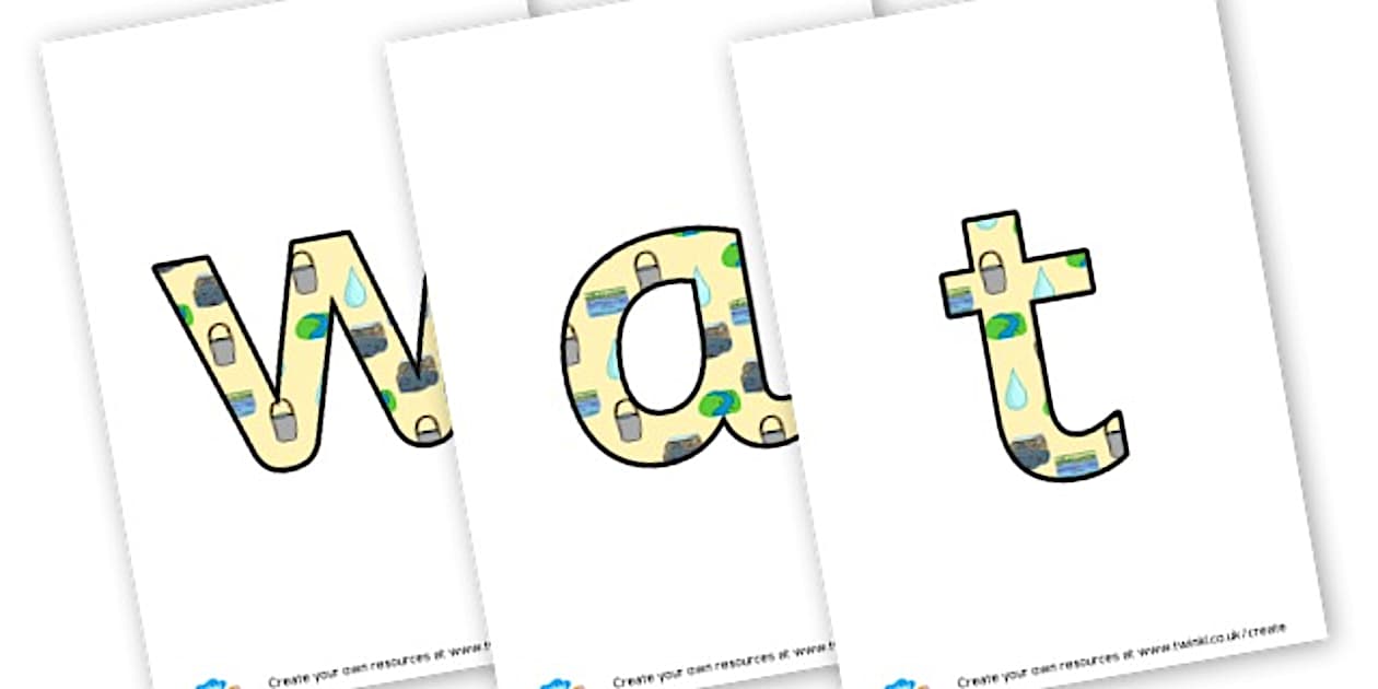 water lettering - display lettering (Teacher-Made) - Twinkl