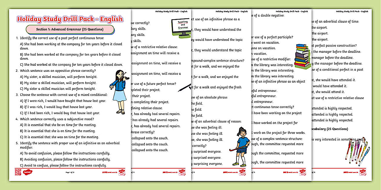 Holiday English Drill (Teacher-Made) - Twinkl
