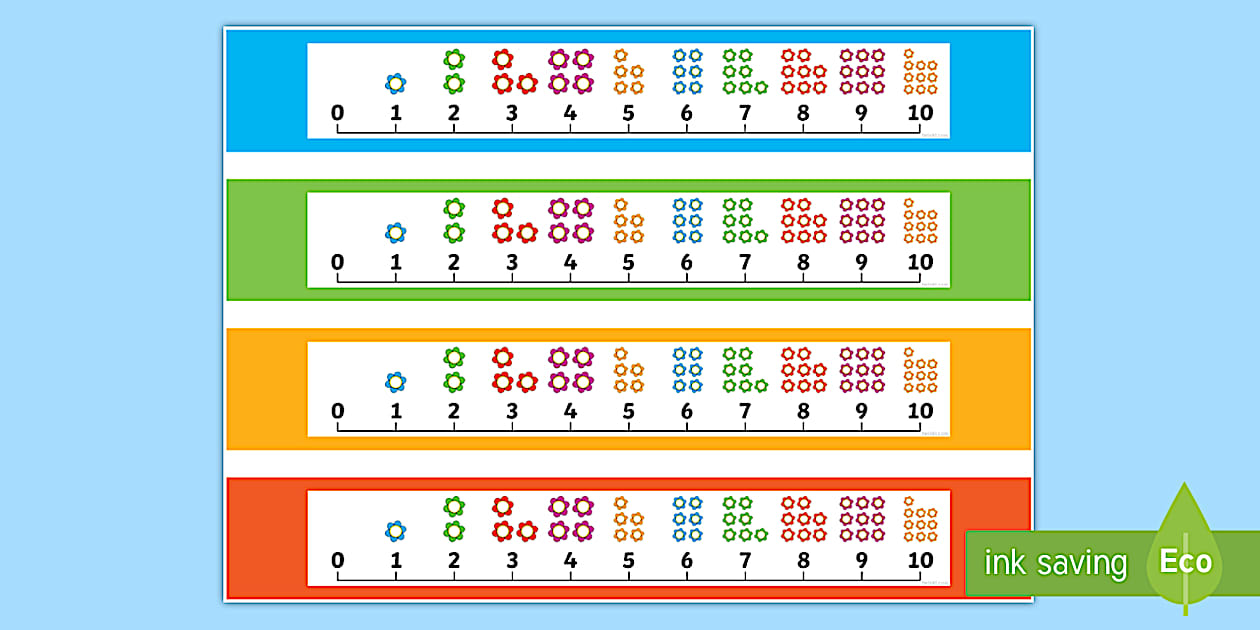 0-10 Counting Flowers Number Line - Twinkl