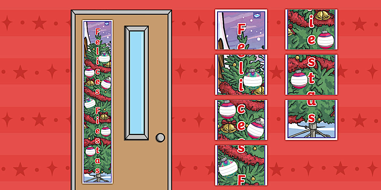 Decoración de la puerta: Árbol de Navidad (teacher made)