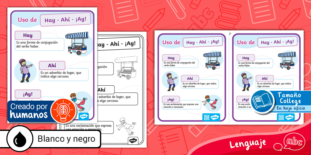 Póster | Hay | Ahí | ¡Ay! | Lenguaje | 4º | escritura