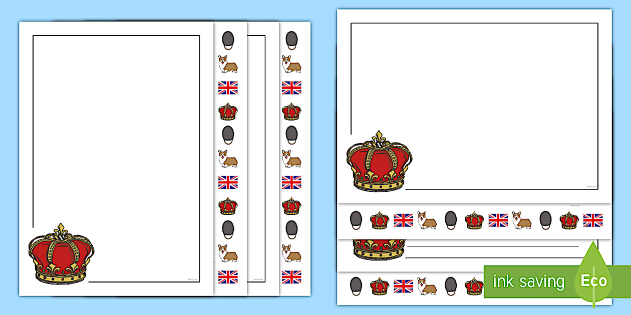 Editable Royal Family Page Borders (Landscape) - Twinkl